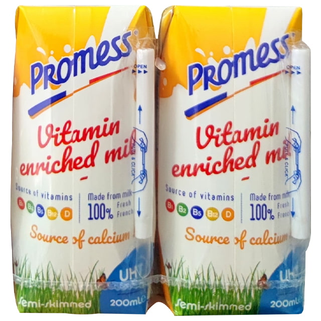 Sữa tươi Pháp Promess bổ sung vitamin hộp 200ml - suachobeyeu.vn