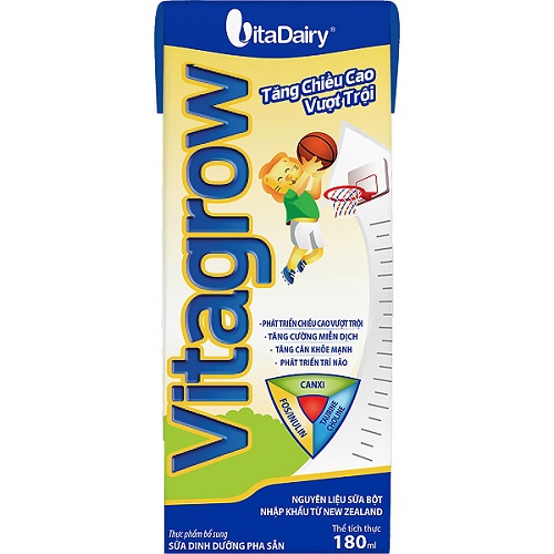 Sữa pha sẵn Vitagrow hộp 180ml phát triển chiều cao - suachobeyeu.vn