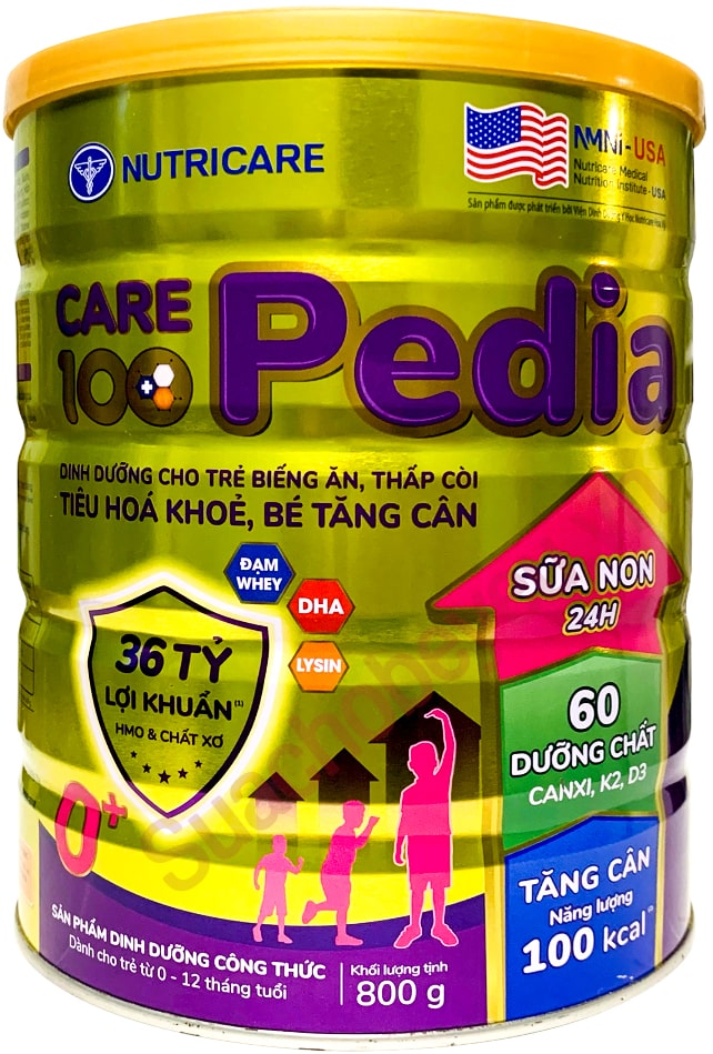 Sữa Care 100 Pedia 0 Lon 800g Cho Trẻ Từ 0 12 Tháng Tuổi Suachobeyeuvn
